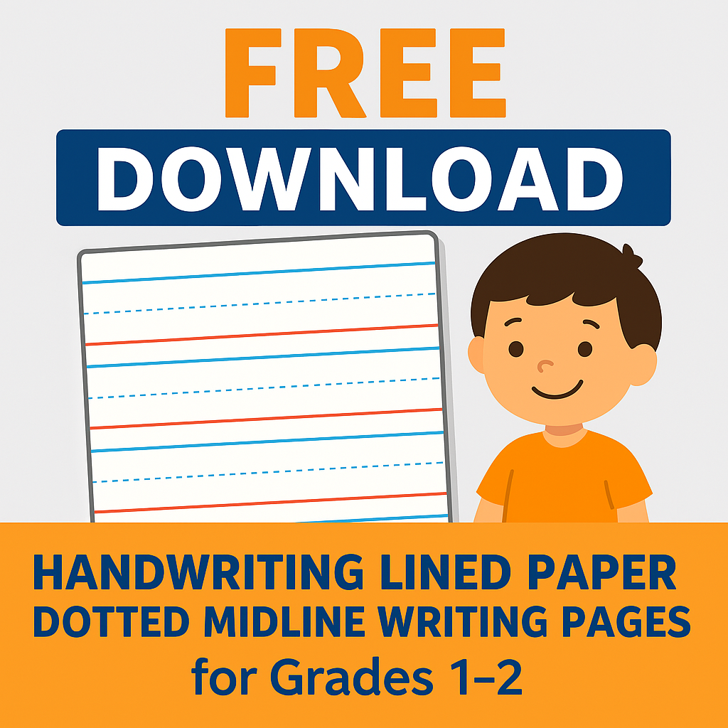 Handwriting Lined Paper – Dotted Midline Writing Pages (Grades 1–2 ...
