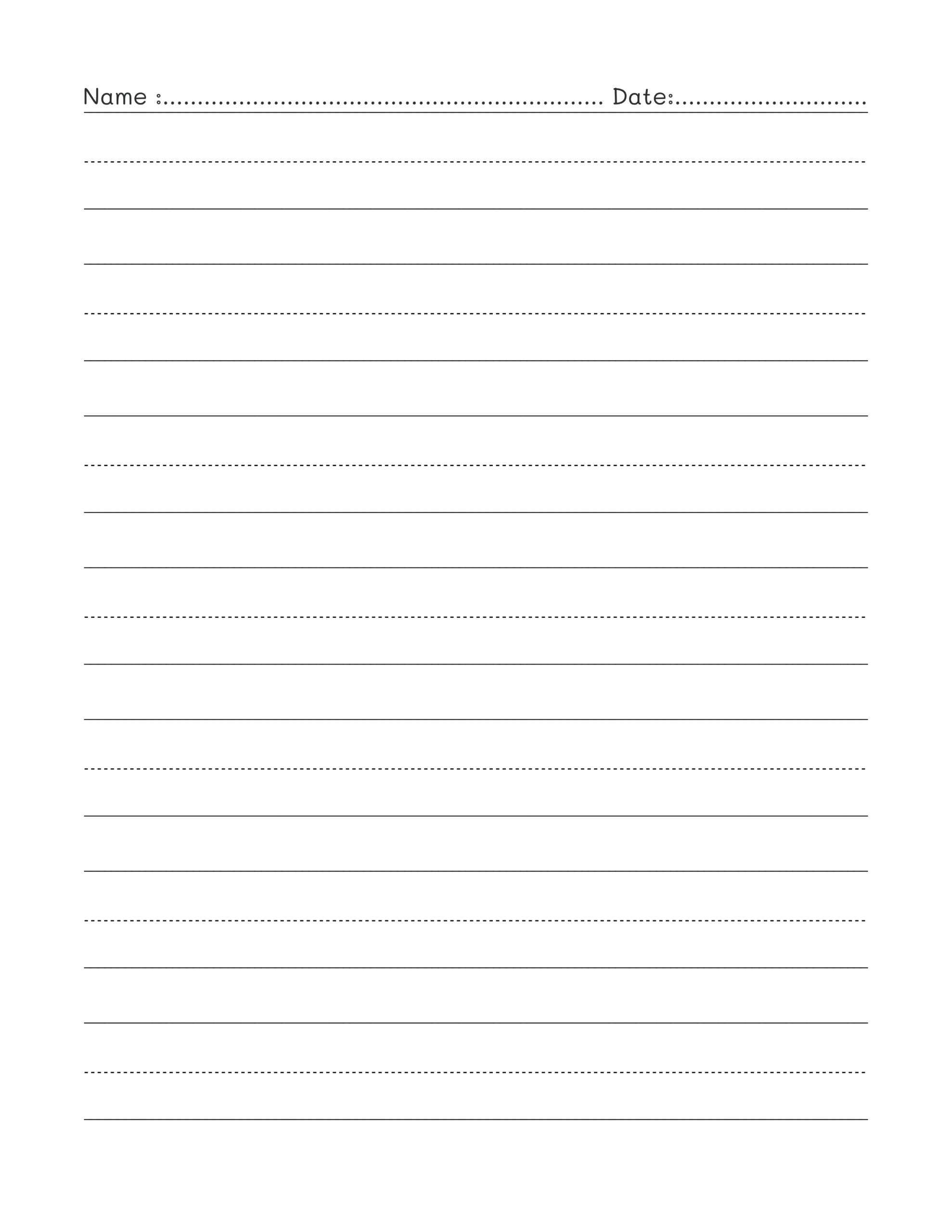 Handwriting Lined Paper – Dotted Midline Writing Pages (Grades 1–2 ...