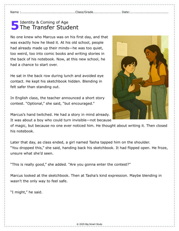 Grade 9 Reading Comprehension Passages and Worksheets – Exploring ...