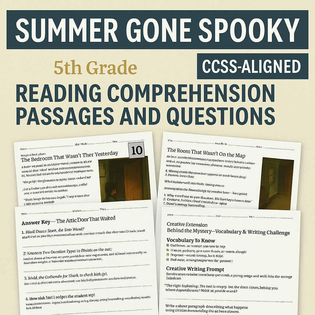 Summer Gone Spooky – Reading Comprehension for Grade 5 Engaging ...
